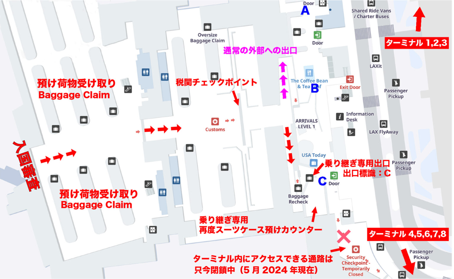ロサンゼルス国際空港〜トム・ブラットレイインターナショナルターミナル乗り換え | LIGGIC
